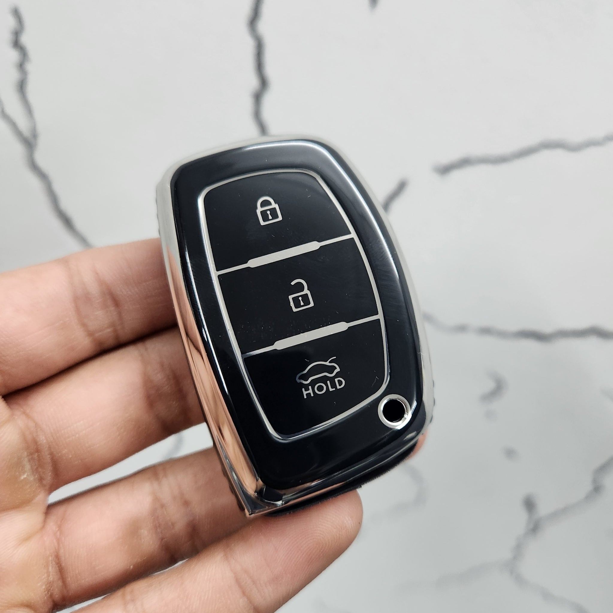 Hyundai Creta/i20/Venue (3 Push Button Key)Premium Keycase – Kaarr