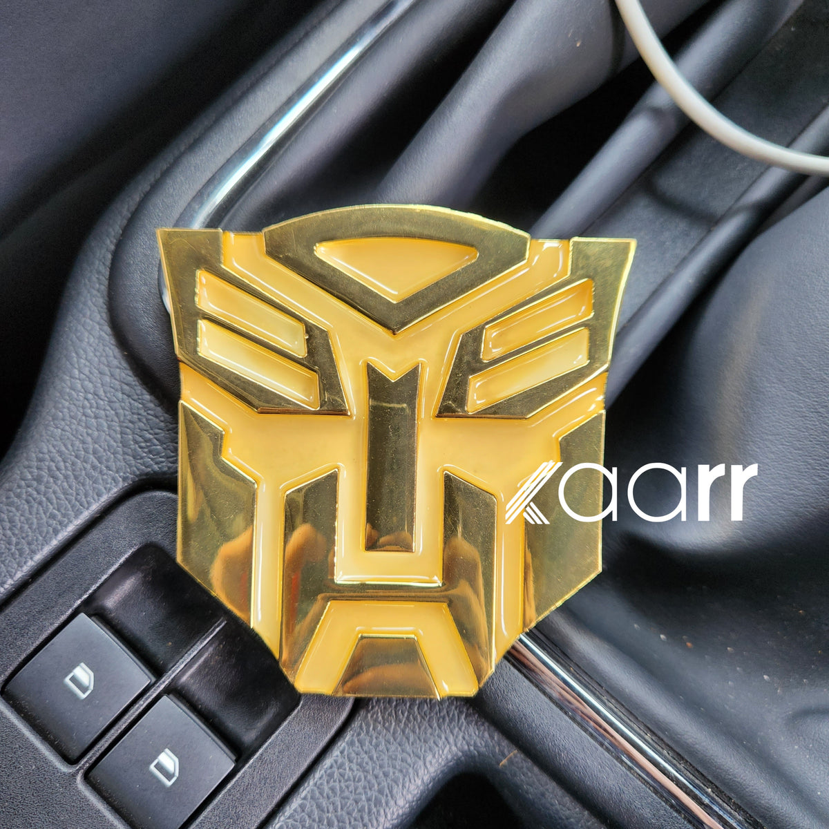 3D Transformer Autobot Radium Glow Metal Sticker Decal Gold (9.5x9 cm ...