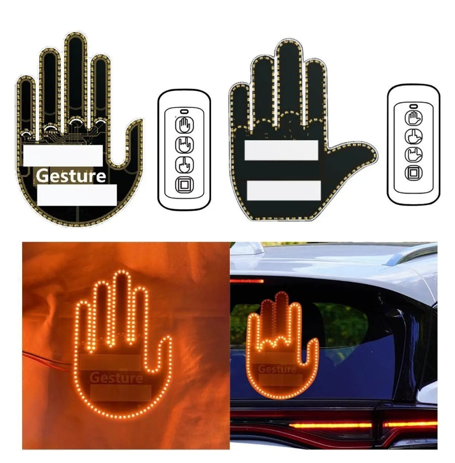 3in1 Car Finger Gesture Light with Remote Signs Gesture Light Car Rear ...