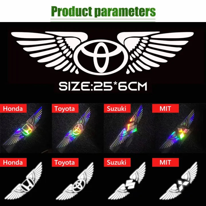 Wings Logo Laser Reflective Car Sticker – Kaarr